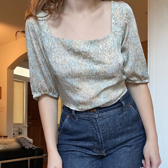 H&M | Tops | Hm Watercolor Open Back Tie Top | Poshmark